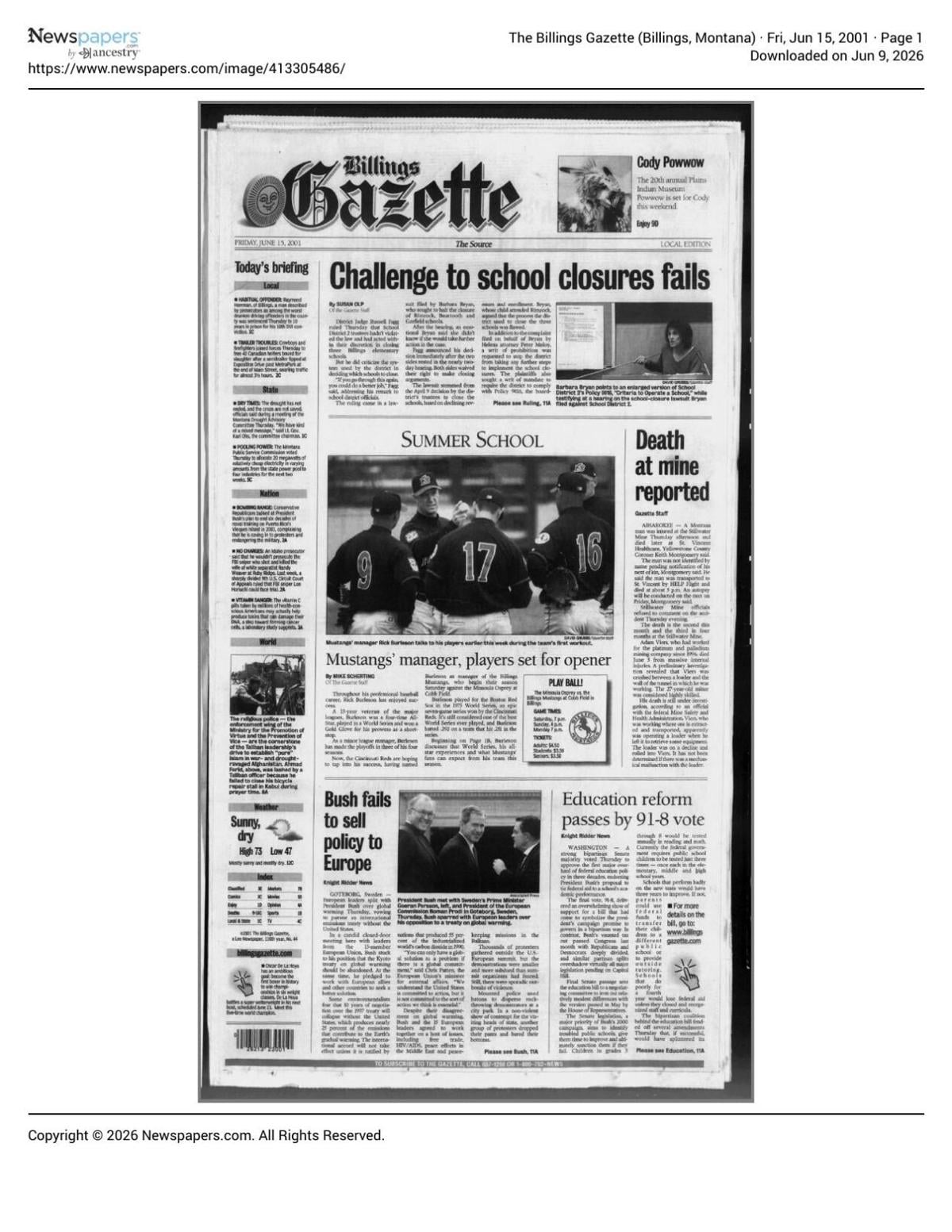 The Billings Gazette, 5/15/2001