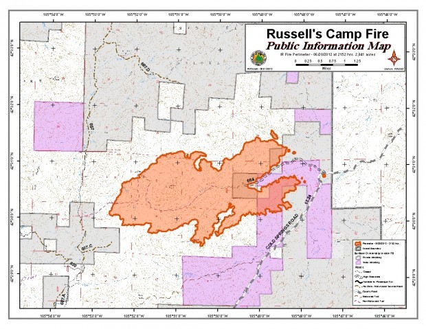 5 percent containment on Russell's Camp fire in Wyoming
