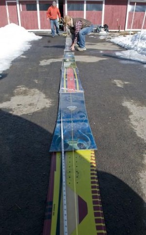 10 hope to set record with long snowboard