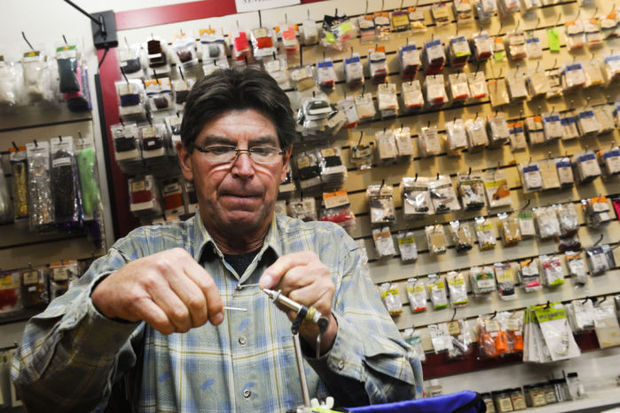 Helenan Jim Stein ties streamers for winter trout