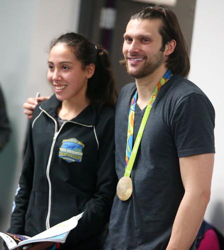 Olympic medalist Cody Miller meets with Billings swimmers