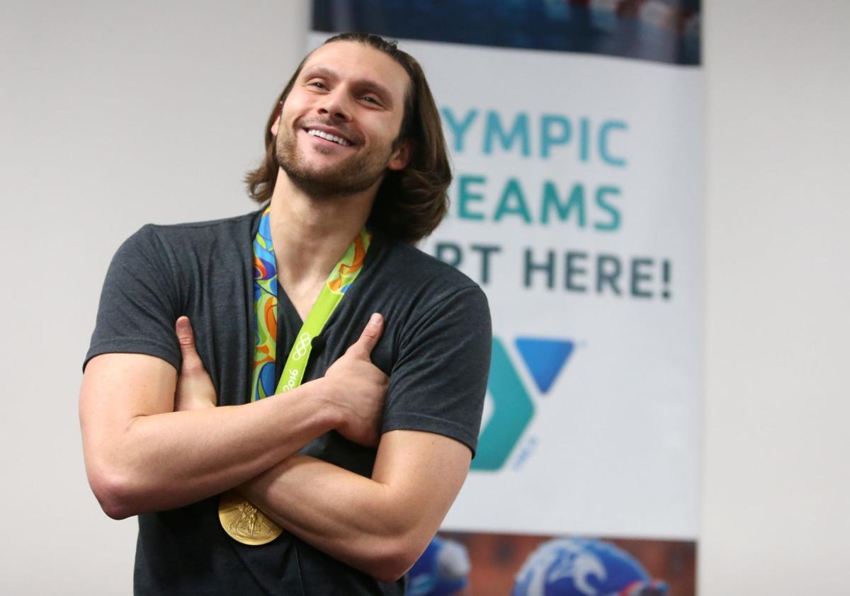 Olympic medalist Cody Miller meets with Billings swimmers