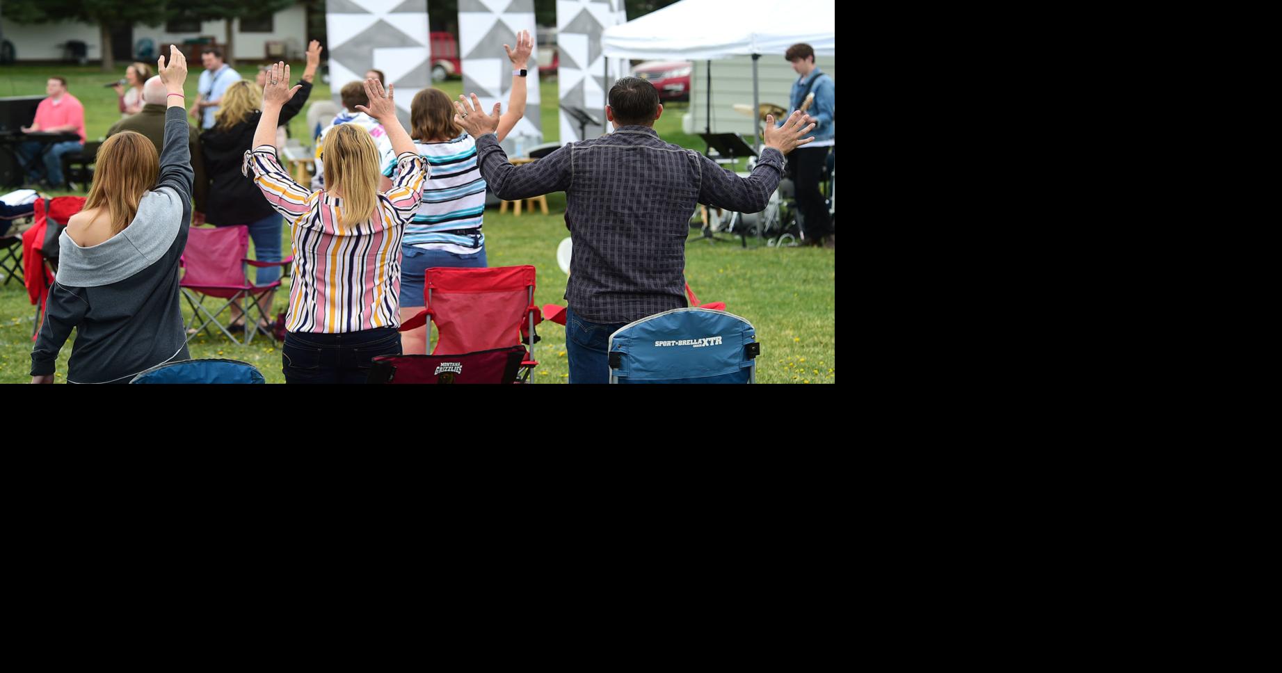 Worship takes on a new look at outdoor church service in Laurel