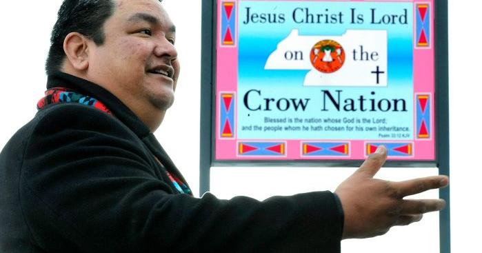 Crow government erects sign proclaiming 'Jesus is Lord' on reservation