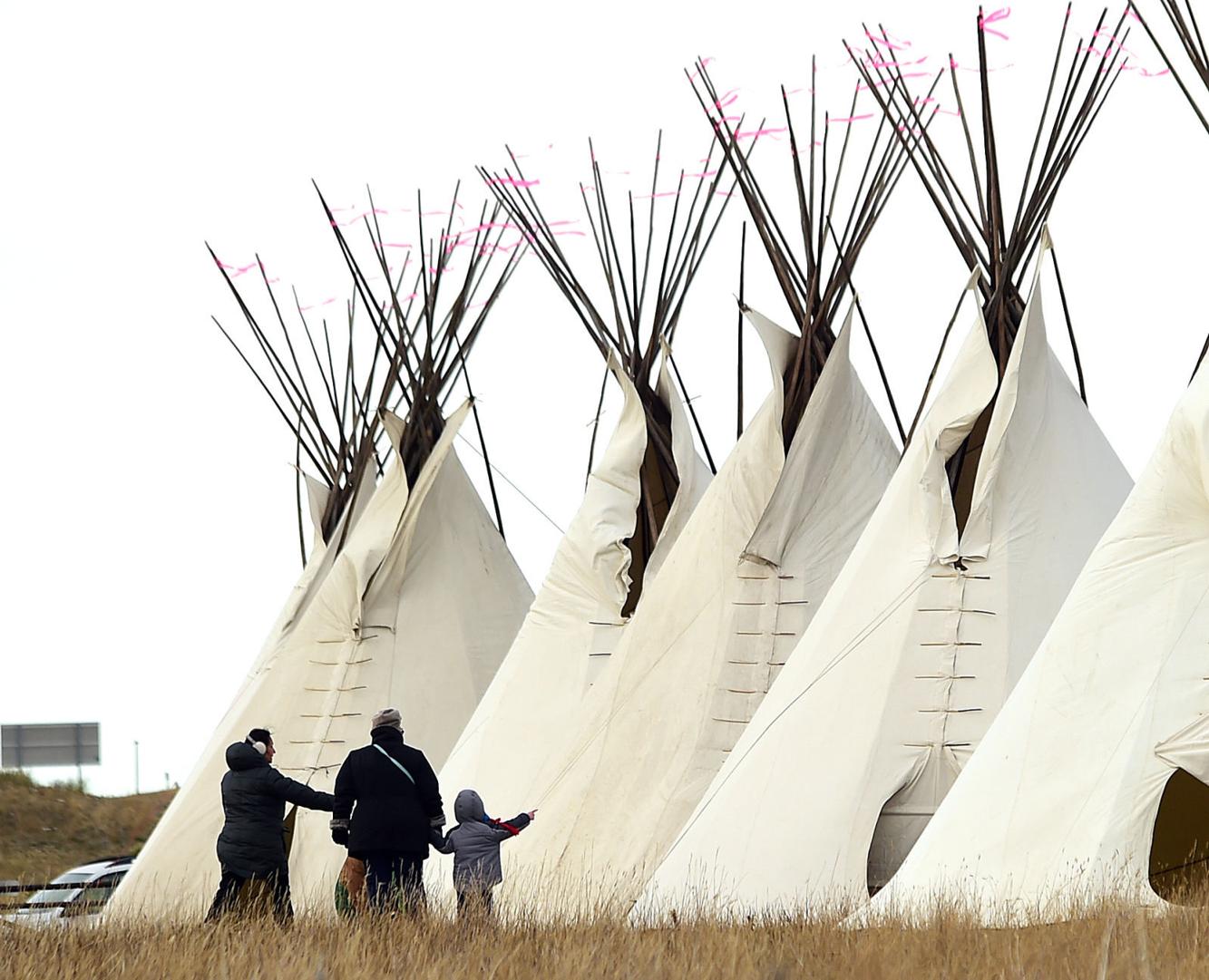 Teepees erected on Rims to honor those who have died as well as provide ...