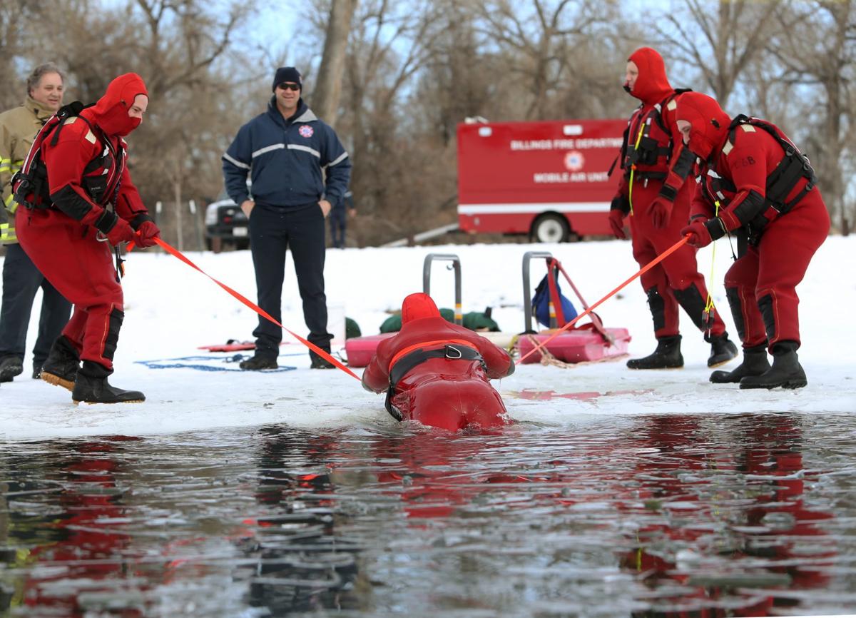 Photos: Fire department practices on ice