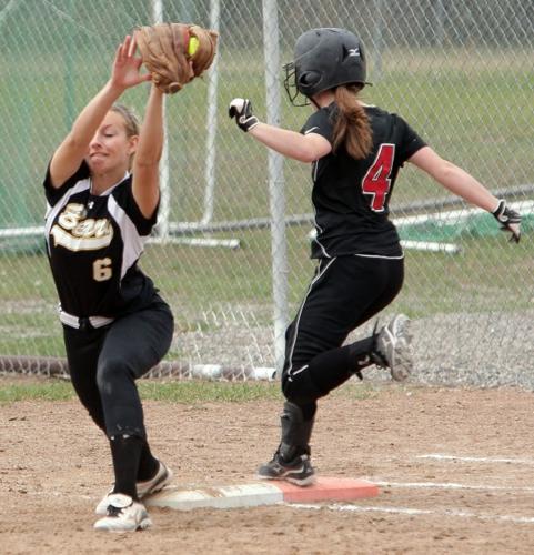 Bozeman's Kayla Lyons, 4, is safe at first