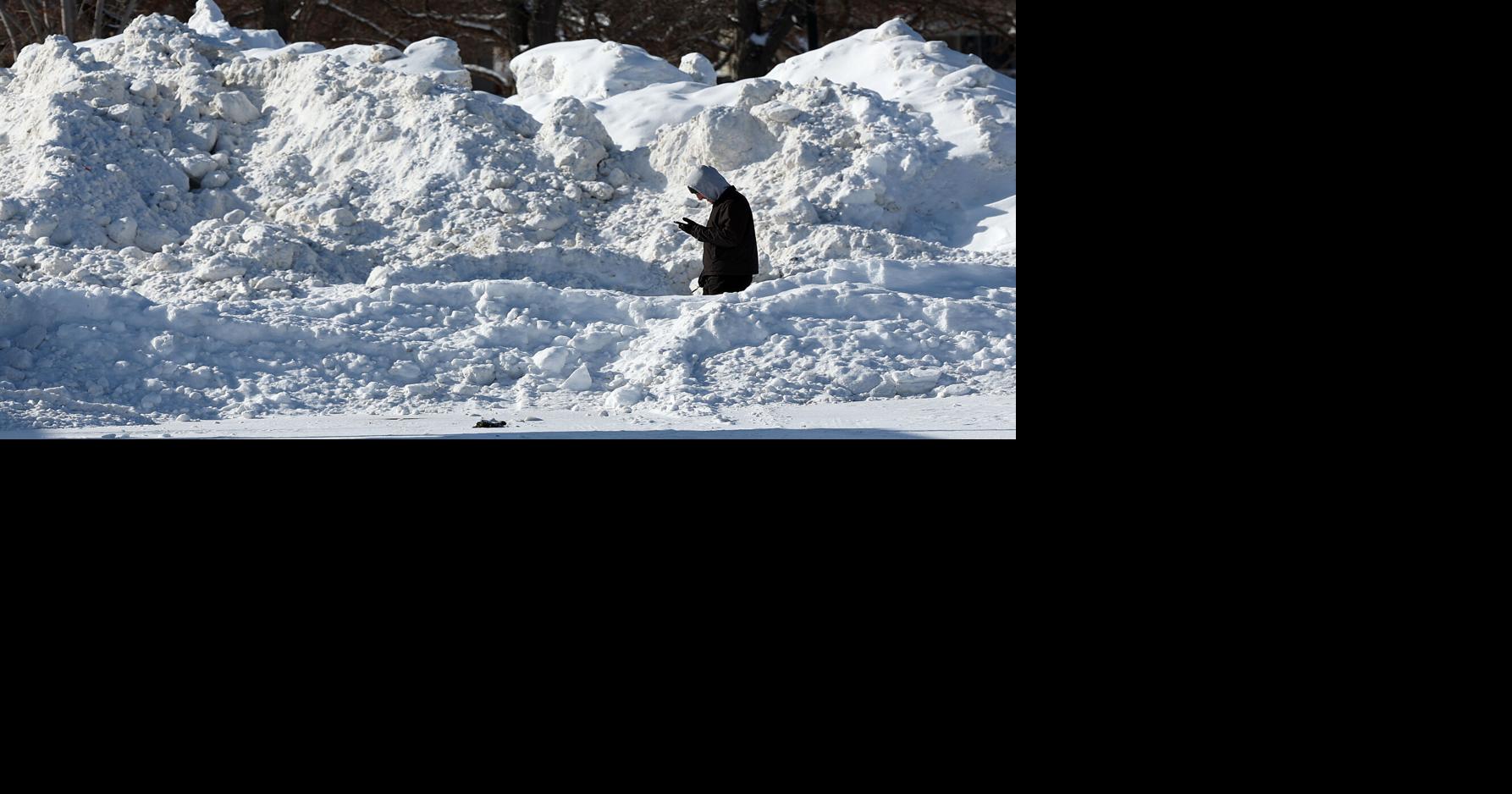 Snow piled high in downtown Billings