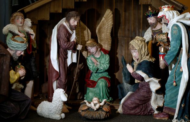 Behind the Nativity scene