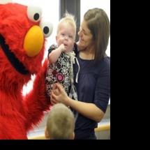 Elmo visits child with rare disease