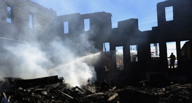 Malta businesses return after devastating fire