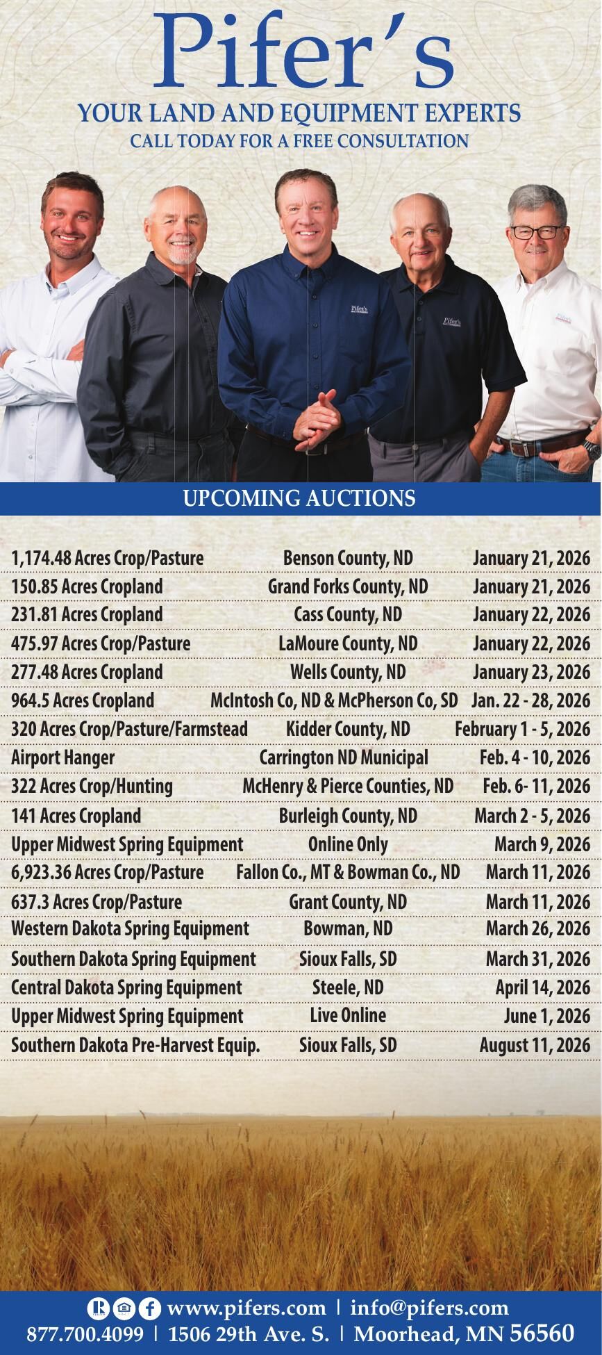 PIFERS AUCTION CO - Ad from 2026-01-01