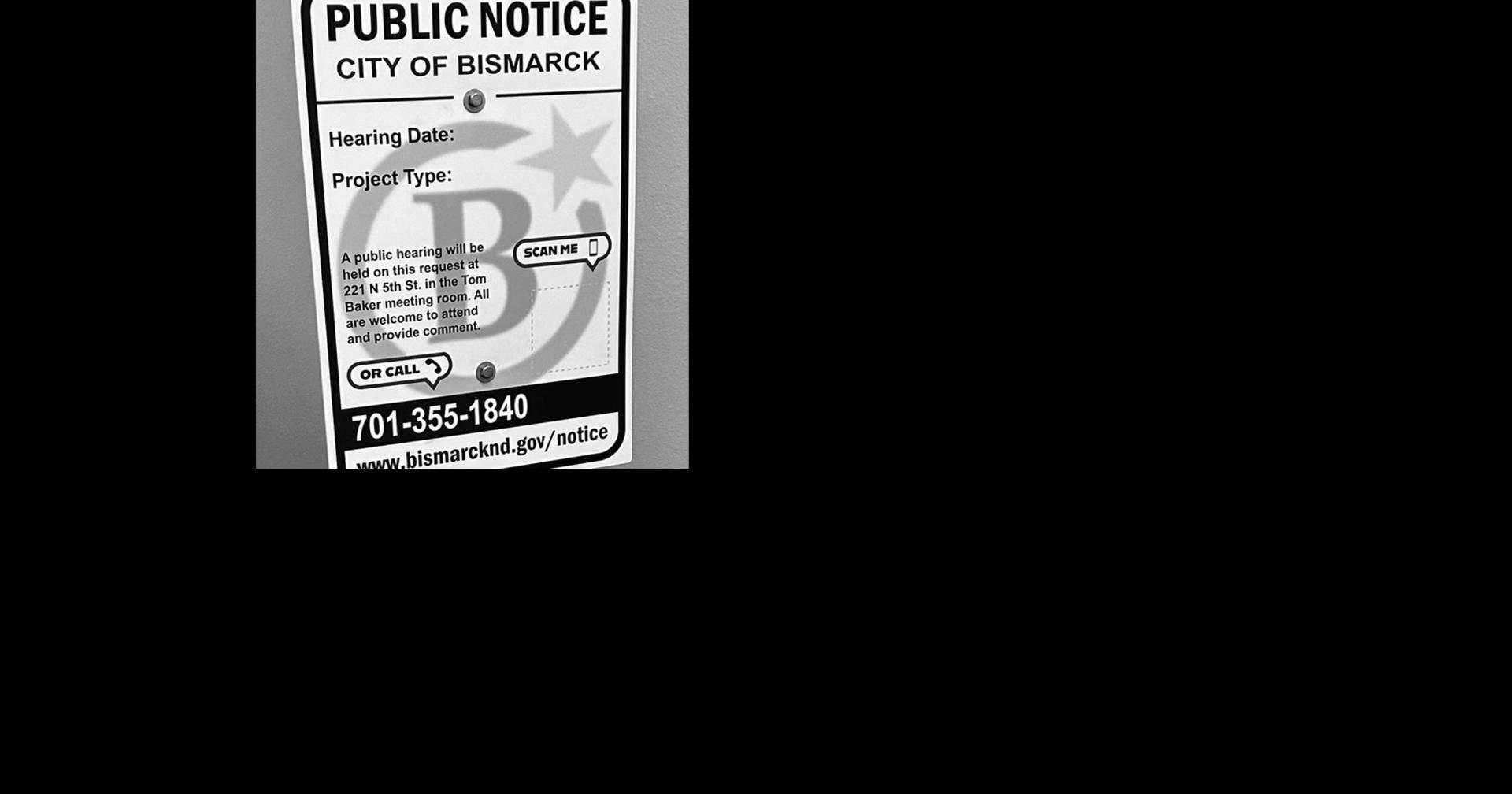 Bismarck to place public notice signs at project sites