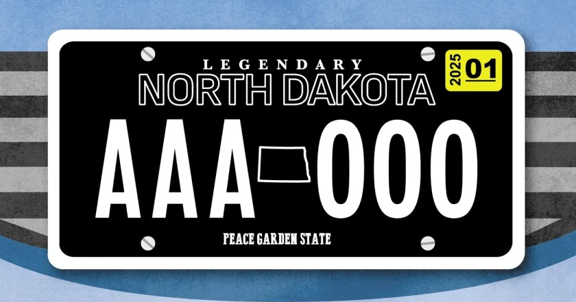 North Dakota House OKs blackout license plates