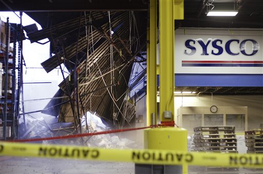 Food warehouse roof in Fargo collapses