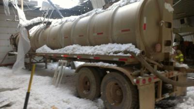 Welding explosion blows off roof
