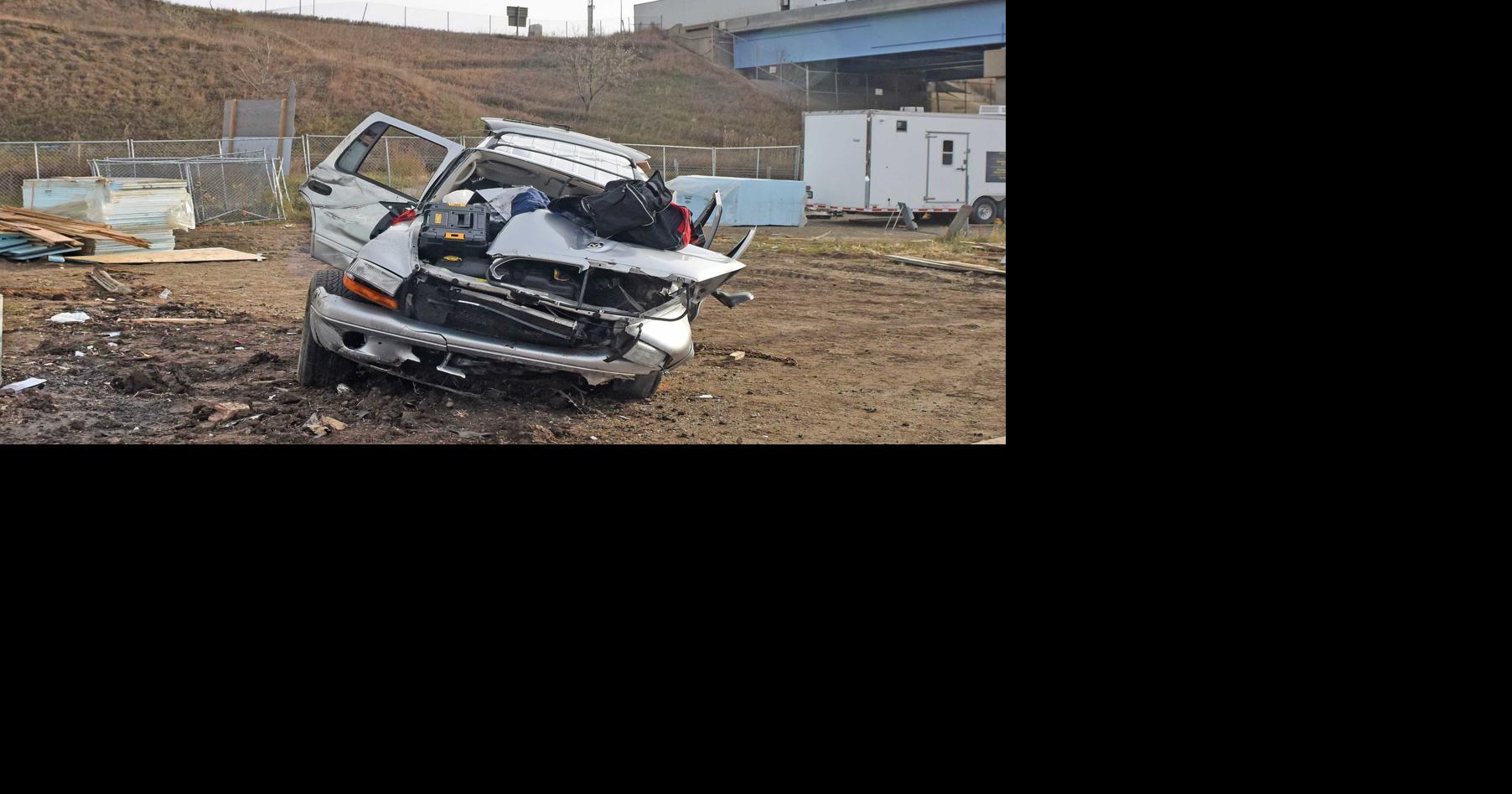 Two people injured after airborne crash off of Grant Marsh Bridge