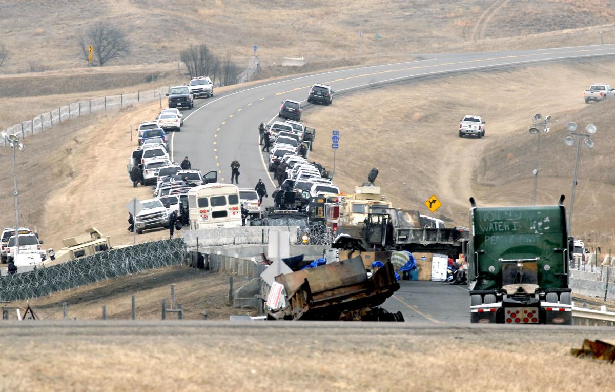 Police erect concrete barriers at Backwater Bridge