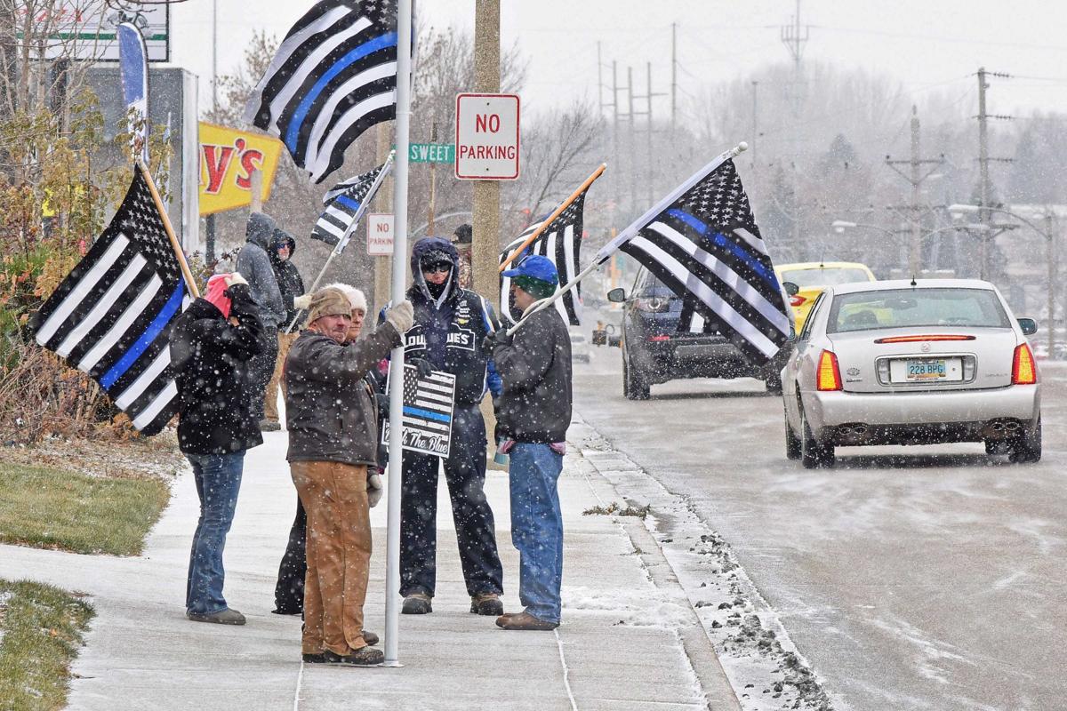 Back the Blue supporters protest Bismarck Tribune