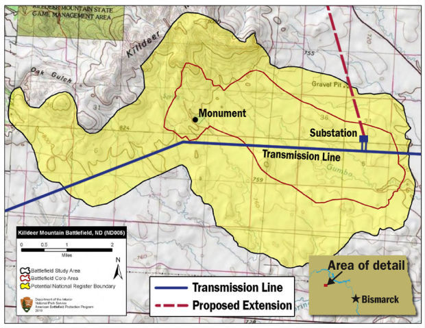 Basin wants power line inside Killdeer Mountains battlefield study area