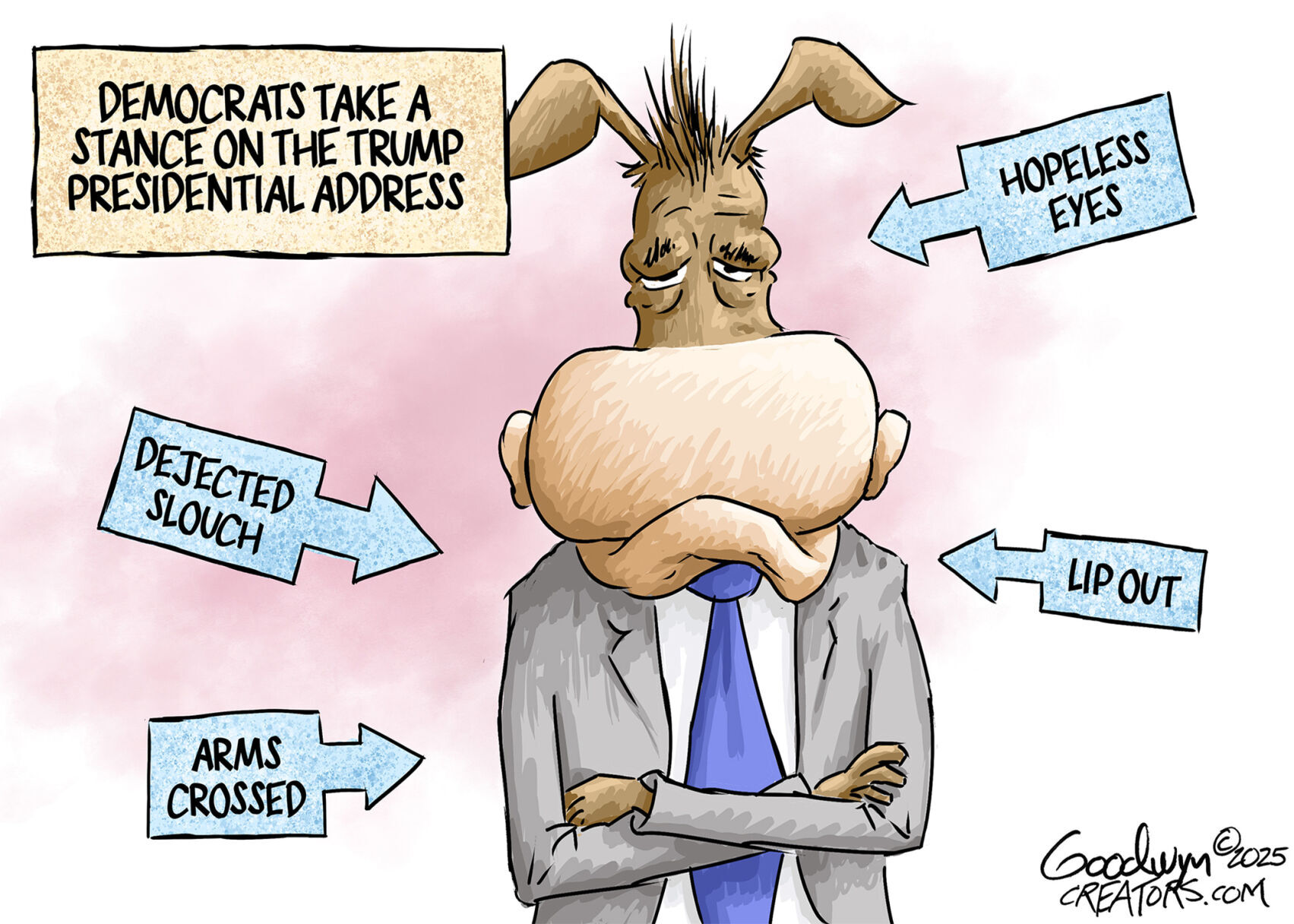 12 political cartoons speak to President Donald Trump's speech