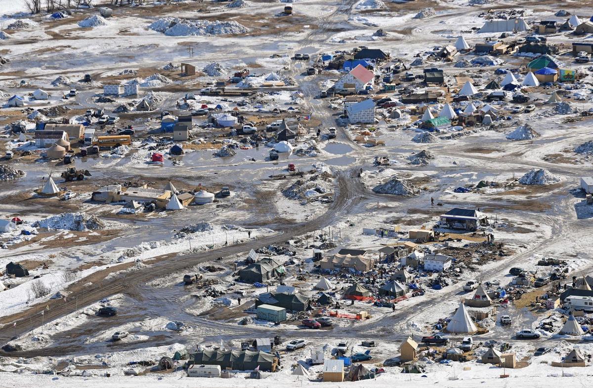 Aerial Views of Protest Camps / DAPL Work Nears Completion