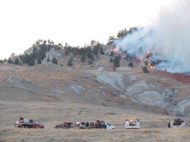 Fire burns through Custer National Forest