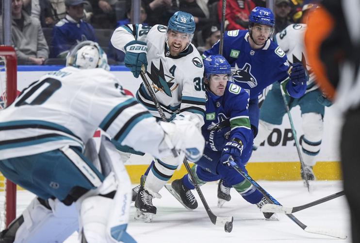 Celebrini's 4 points lead Sharks to 5-2 win over Canucks | Sports ...