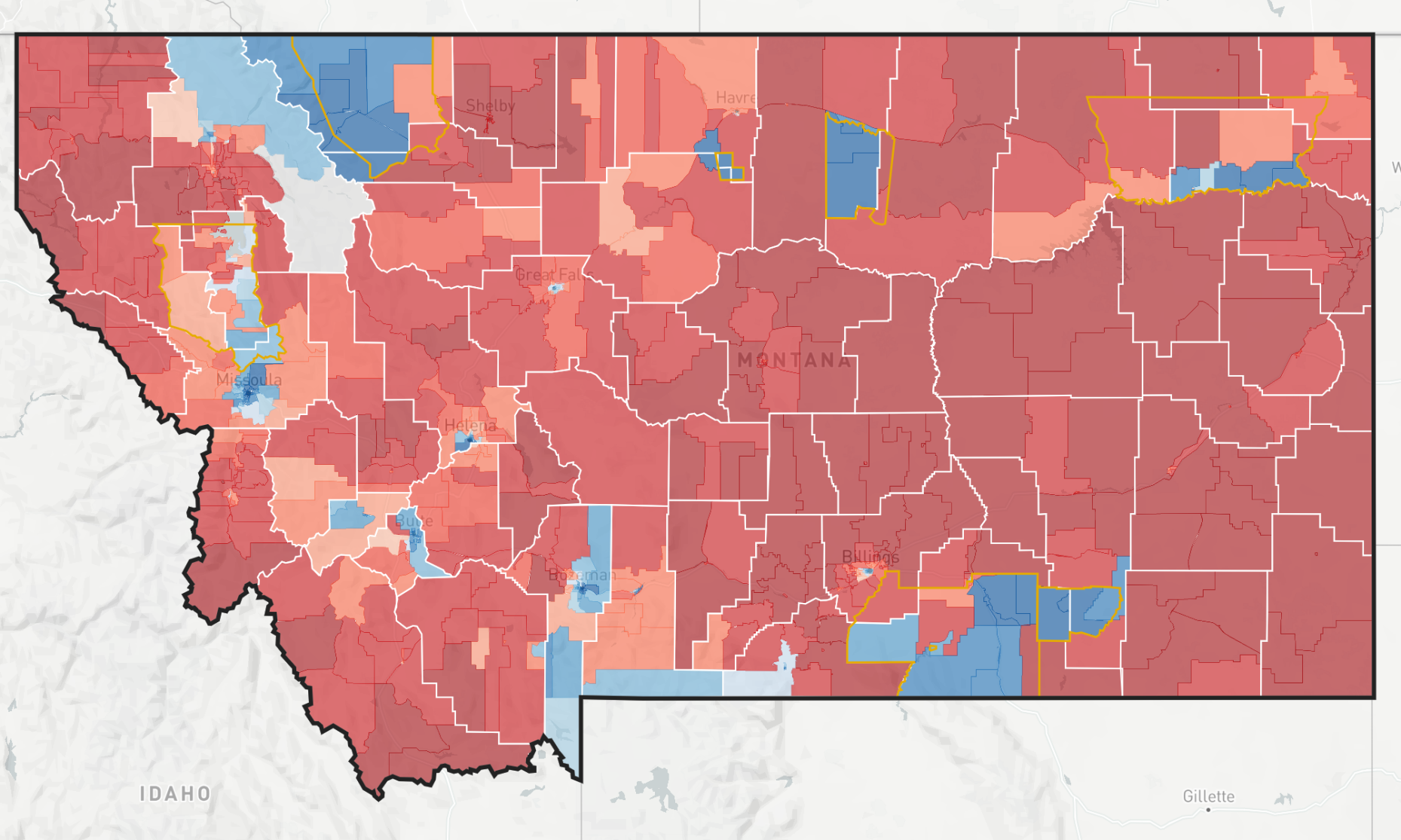Interactive map shows Bozeman as Montana's second bluest voting area ...