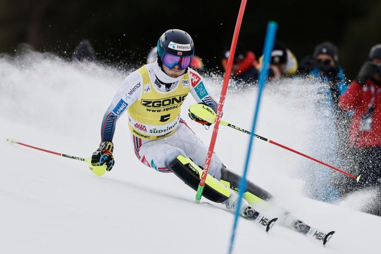First Noël. Olympic slalom champion Clément leads first run of World ...