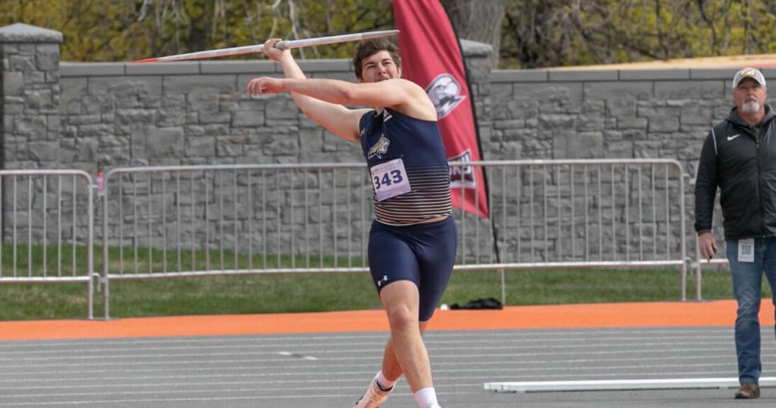 Montana State javelin throwers Cantor Coverdell and Cooper Hoffman look ...