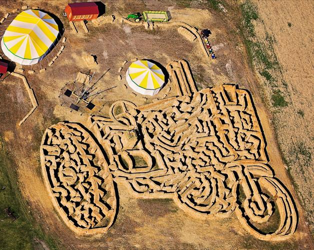 strawbale maze