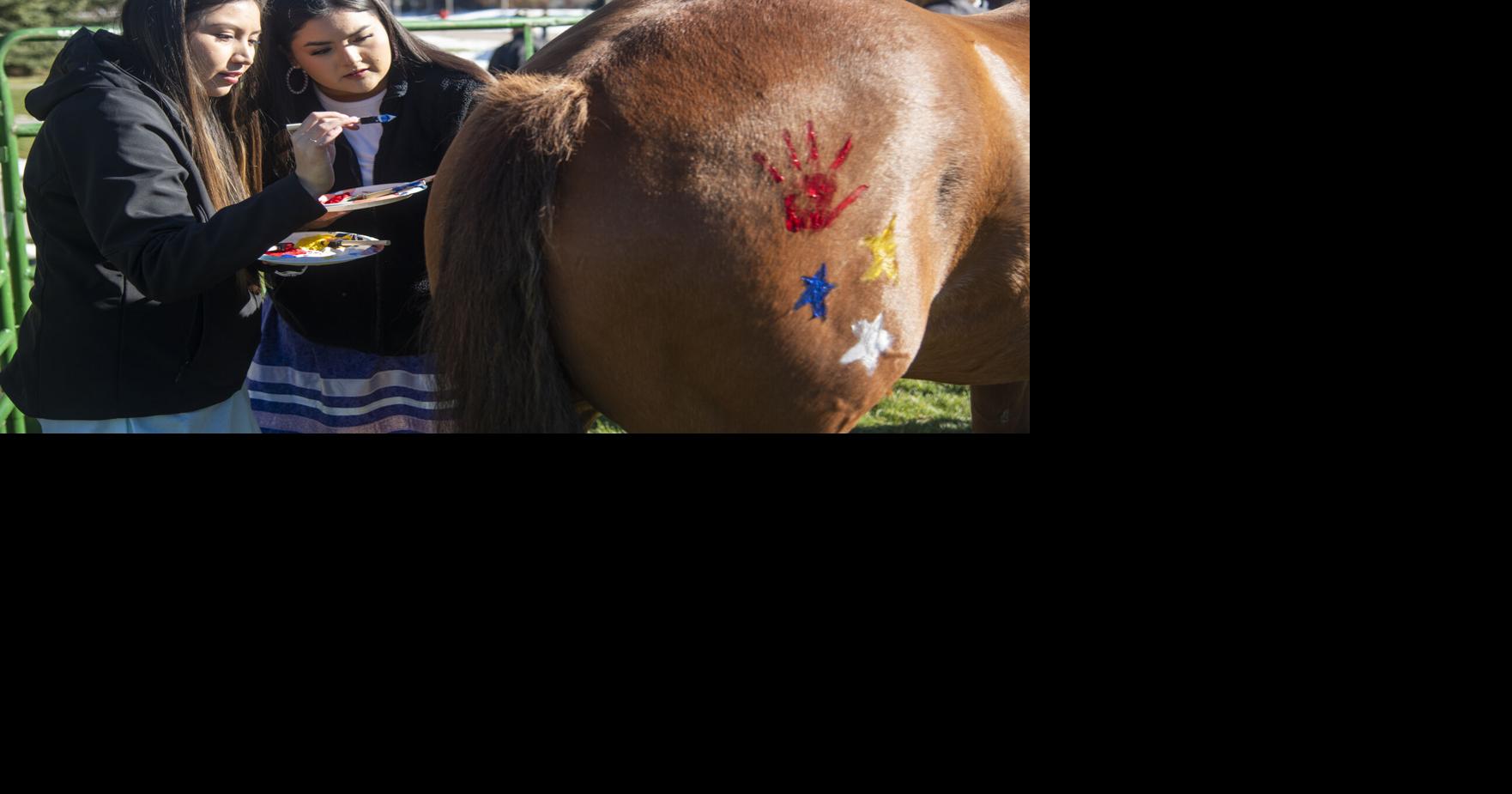 'Shows the love': Tribes teach horse painting, regalia traditions at MSU | Montana State ...