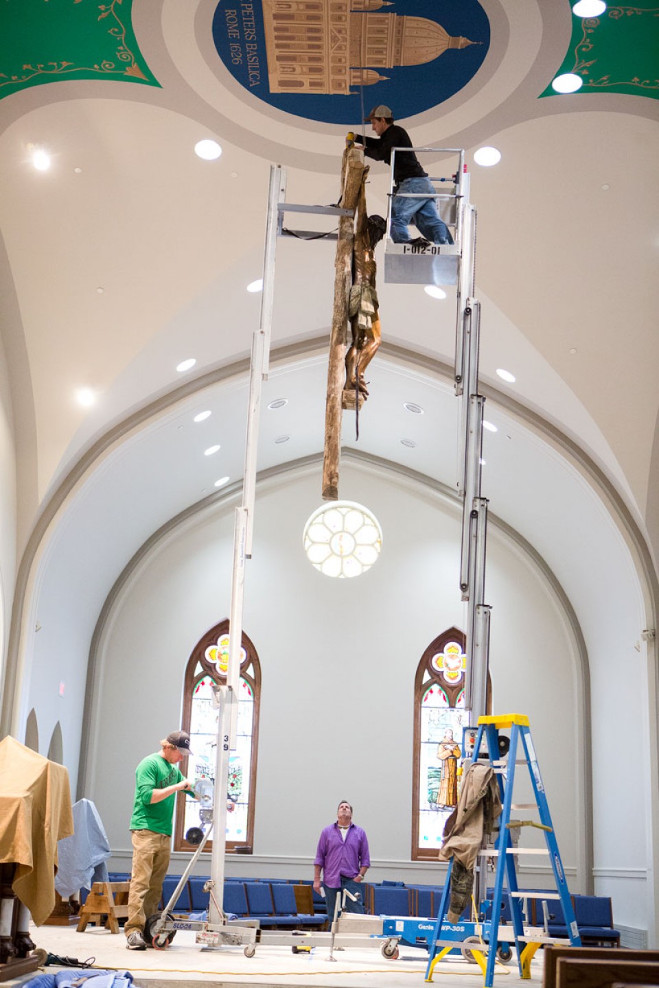 Holy Rosary crucifix puts final touches on renovation