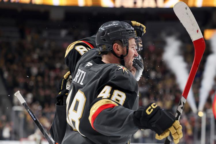 Hertl scores twice, Lindbom gets his 1st NHL win in the Knights' 4-3 ...