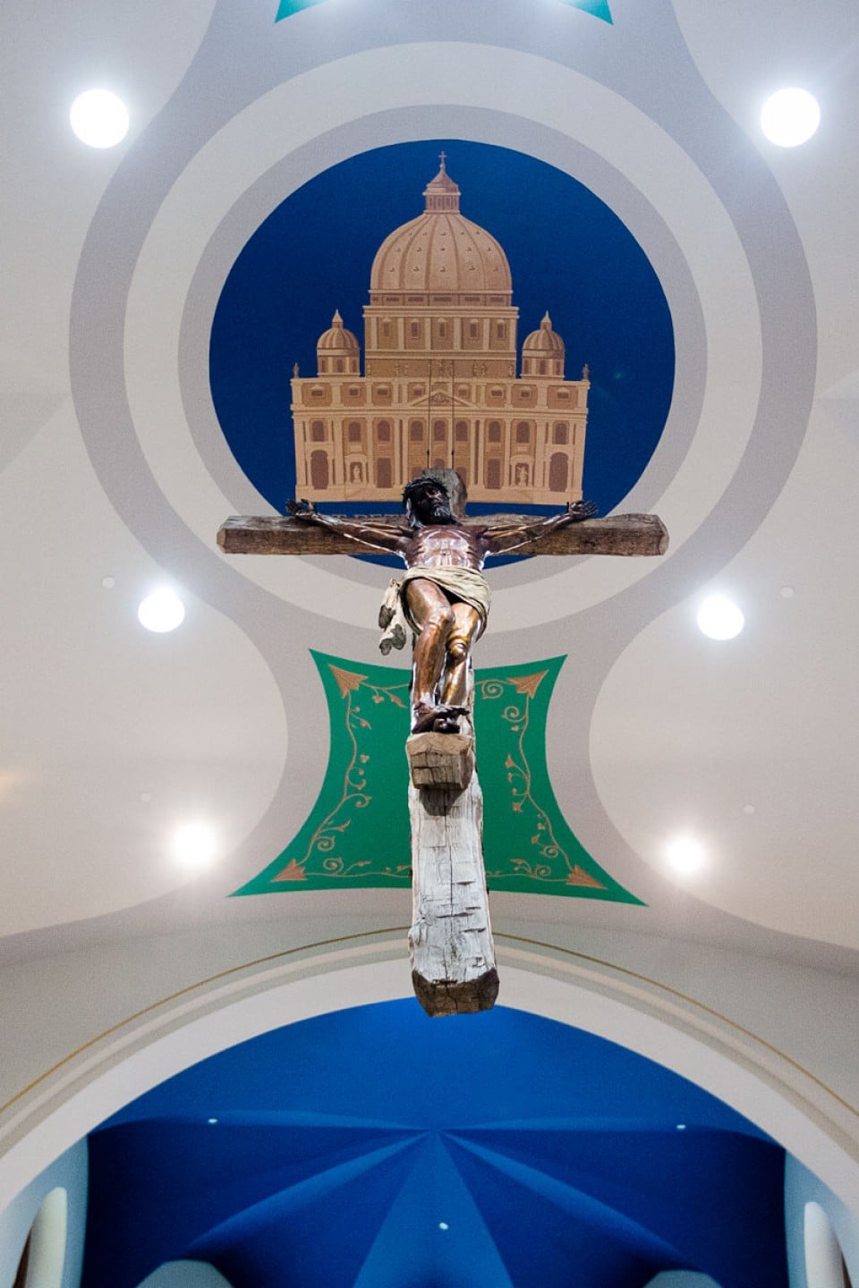 Holy Rosary crucifix puts final touches on renovation