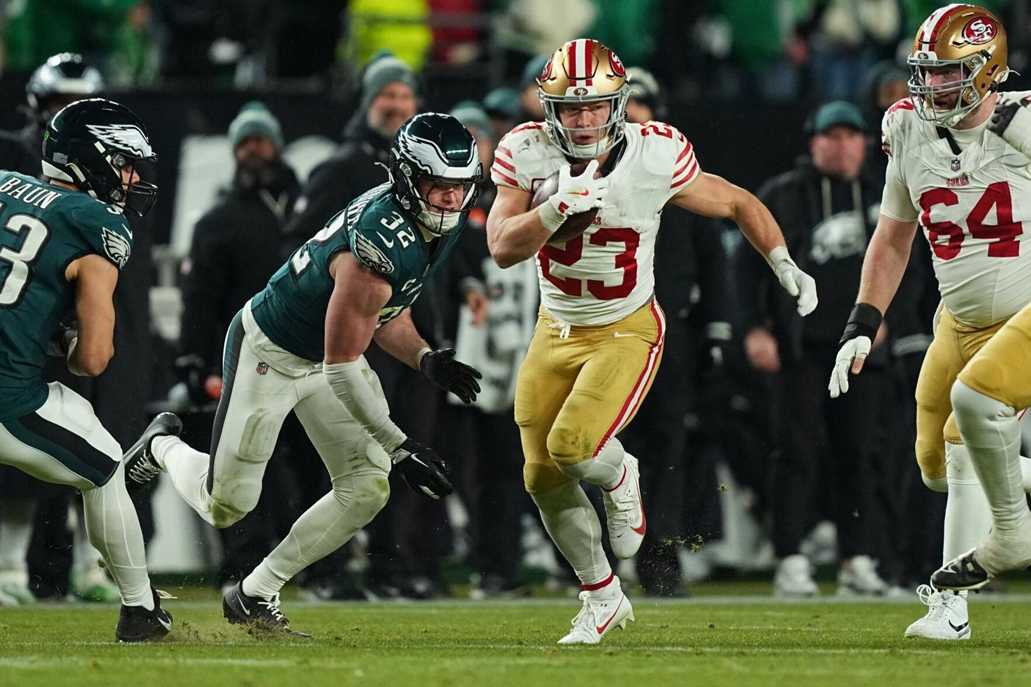 49ers knock out defending champs Eagles 23-19, set up Week 18 rematch ...