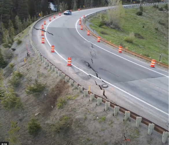 Landslide destroys section of vital highway over Teton Pass ...