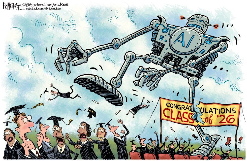 AI graduation attack | Cartoons | bozemandailychronicle.com
