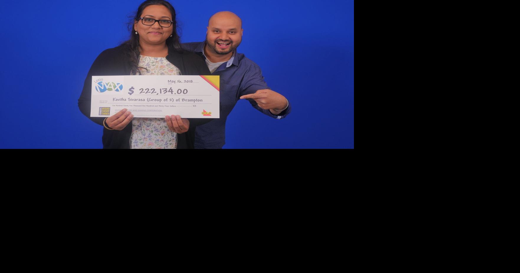 Lucky Brampton lottery winners hit $222,000 jackpot