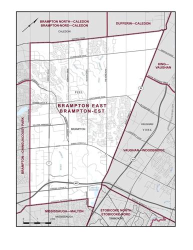 Big changes to Brampton, Caledon federal election ridings