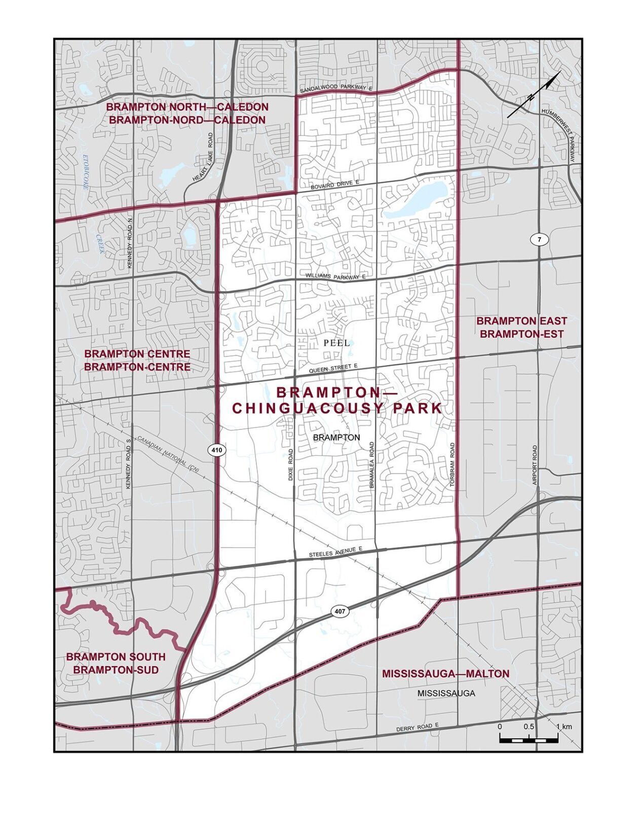 Big changes to Brampton, Caledon federal election ridings