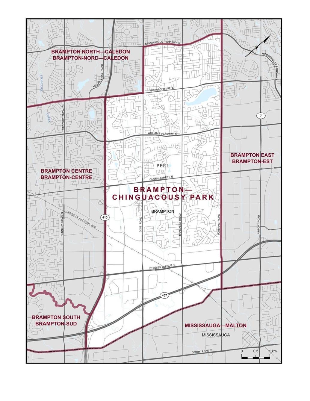 Big changes to Brampton, Caledon federal election ridings