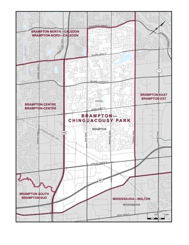 Big changes to Brampton, Caledon federal election ridings