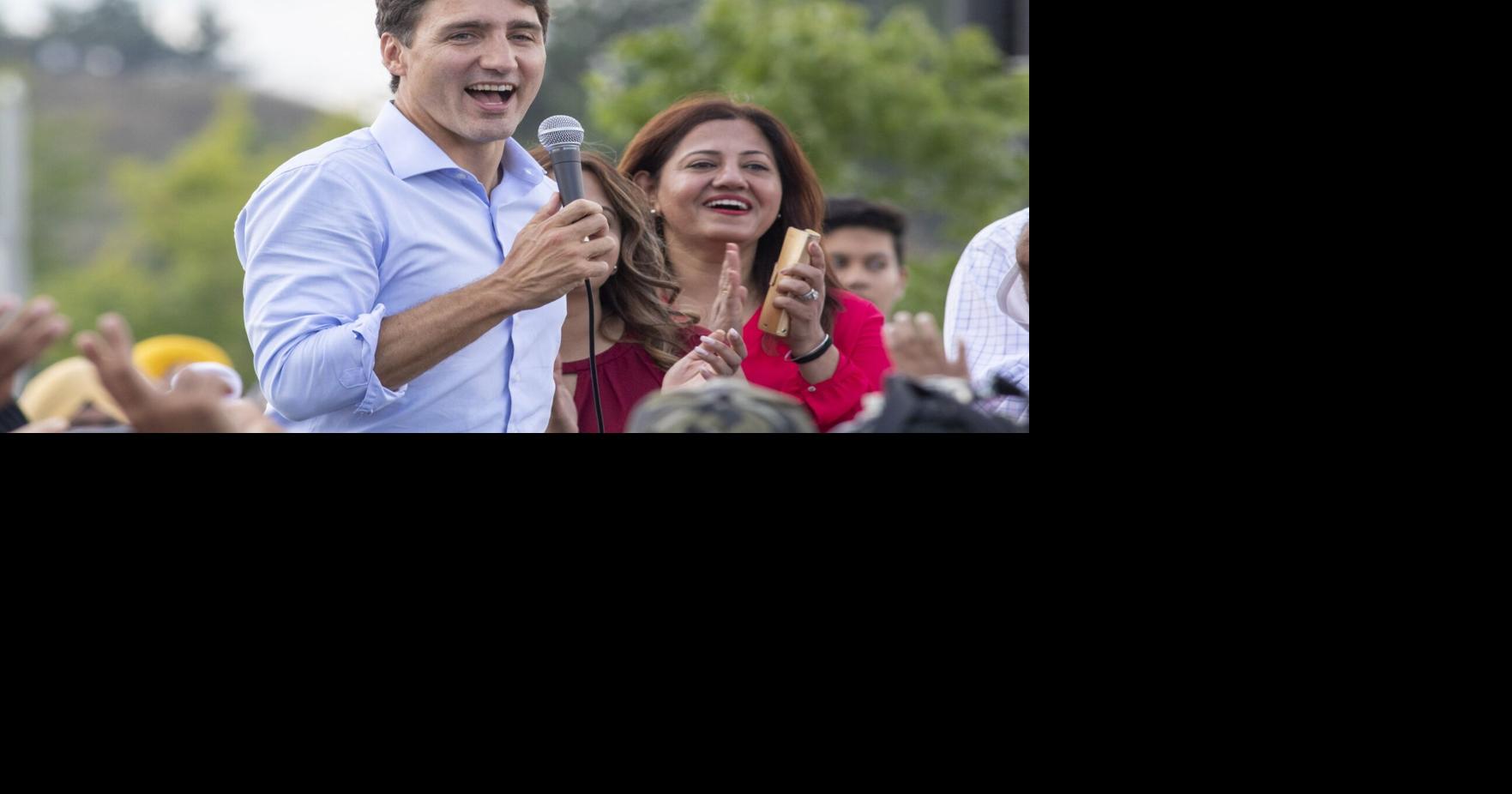 Justin Trudeau speaks to crowd at Brampton's Chinguacousy Park