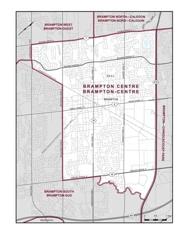 Big changes to Brampton, Caledon federal election ridings