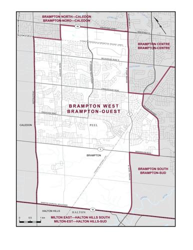 Big changes to Brampton, Caledon federal election ridings