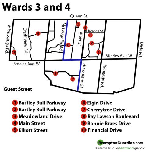MAP: City of Brampton reveals 3 new photo radar locations