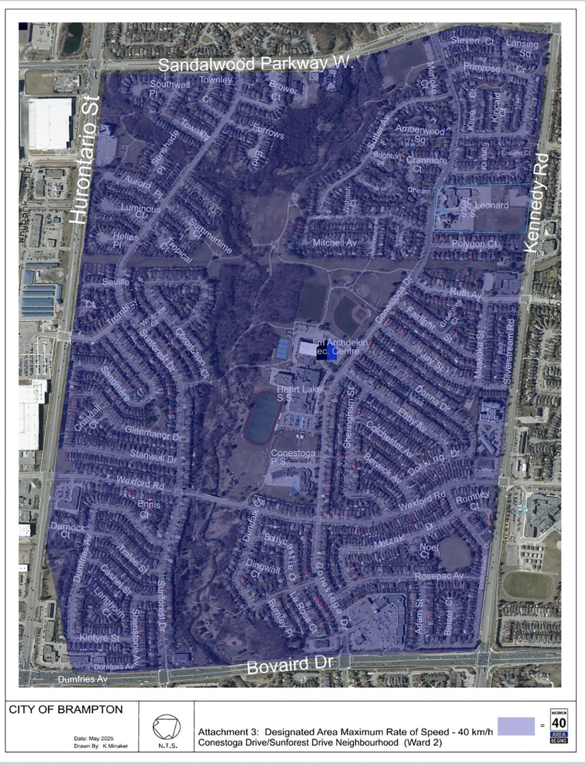 MAPS: Brampton reducing speed limits in 10 neighbourhoods