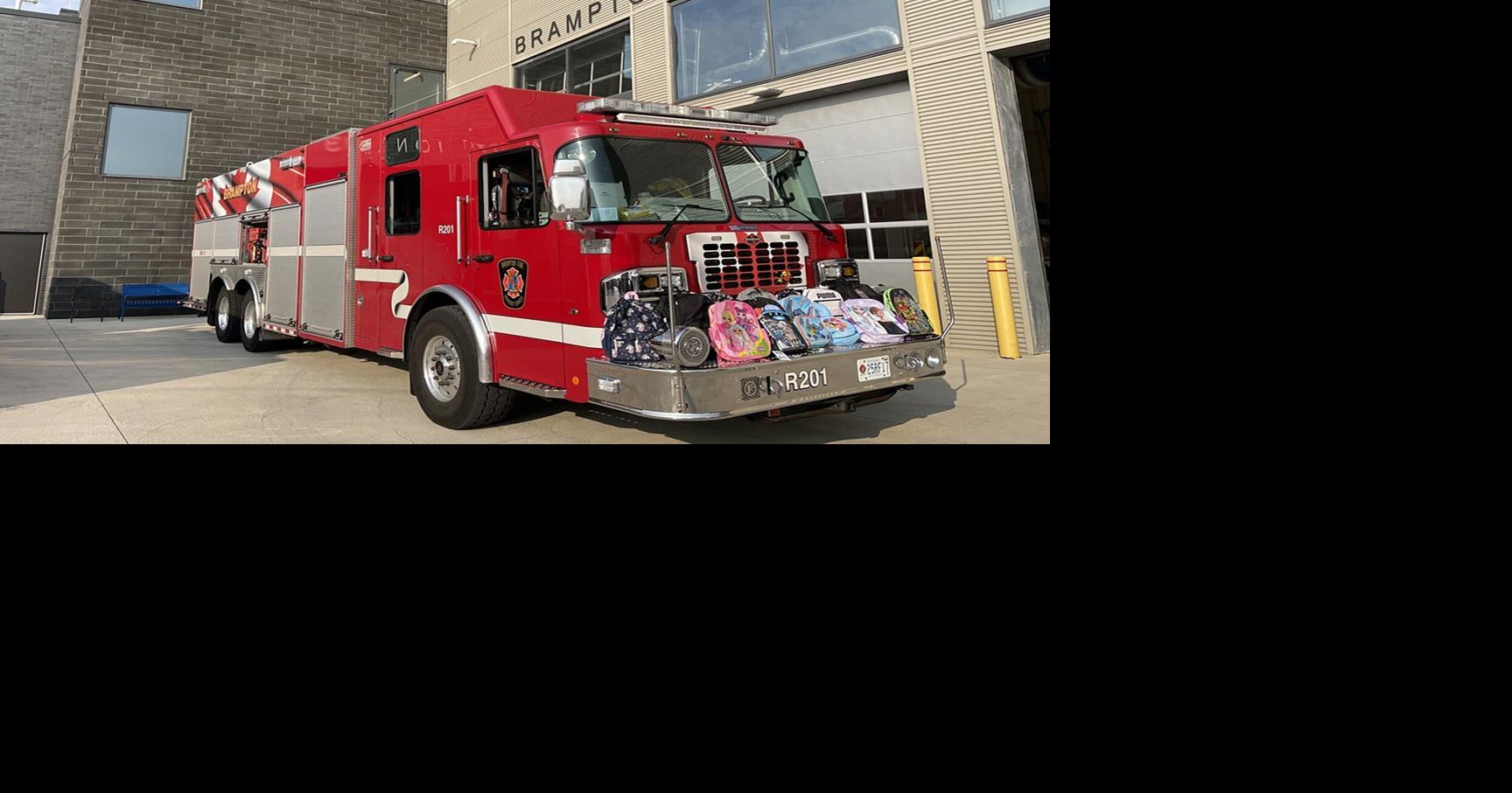 Brampton firefighters launch annual school backpack drive